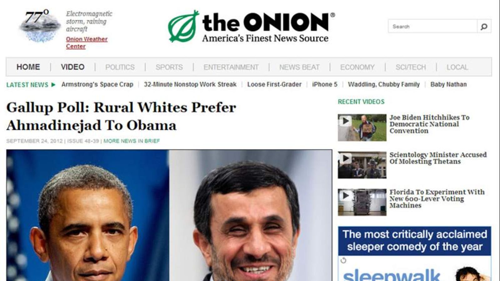 Iran News Agency Falls For Onion Spoof | World News | Sky News