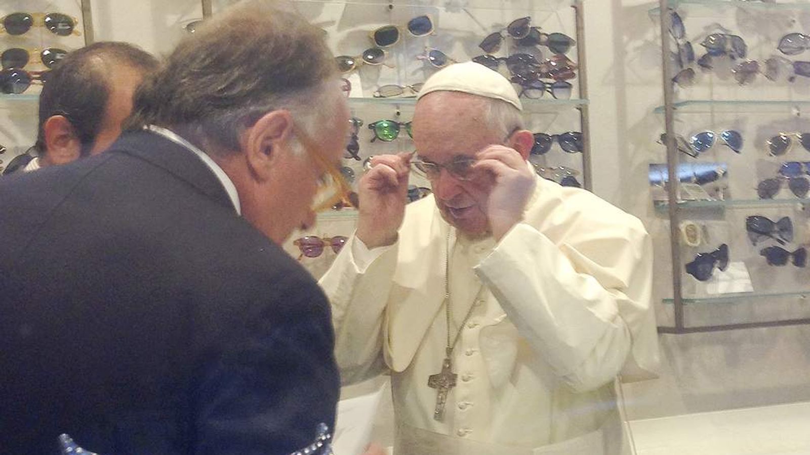 Holy See: Pope Steps Out To Buy New Glasses | World News | Sky News
