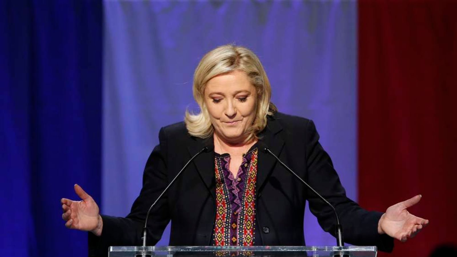 National Front Leader Reacts To Exit Poll Results | Scoop News | Sky News