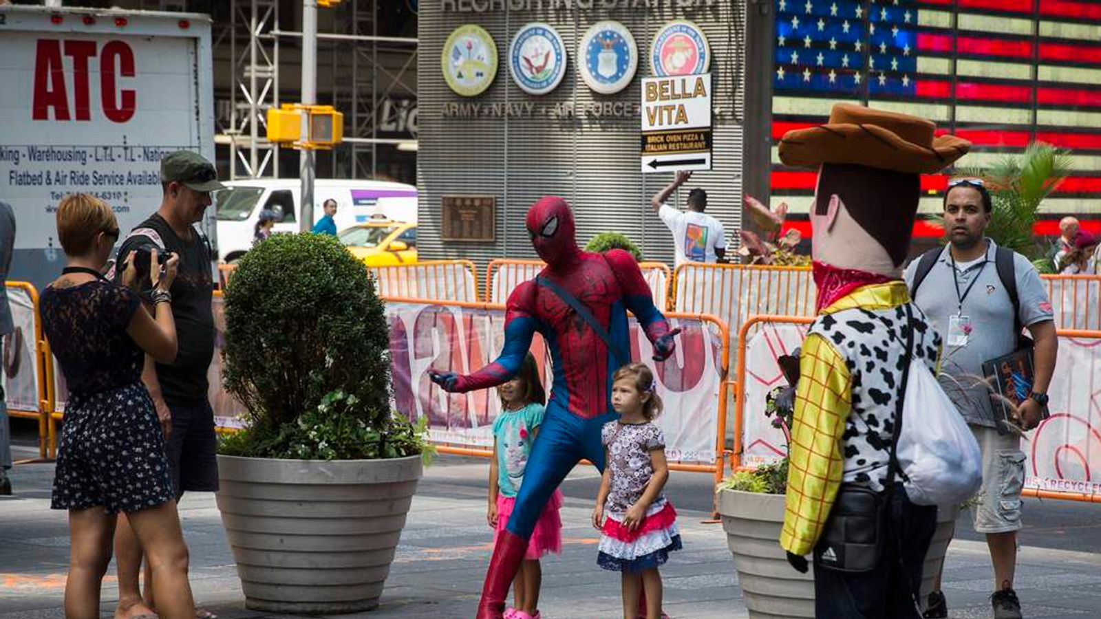 Times Square Super-Heroes Fight For Image | US News | Sky News
