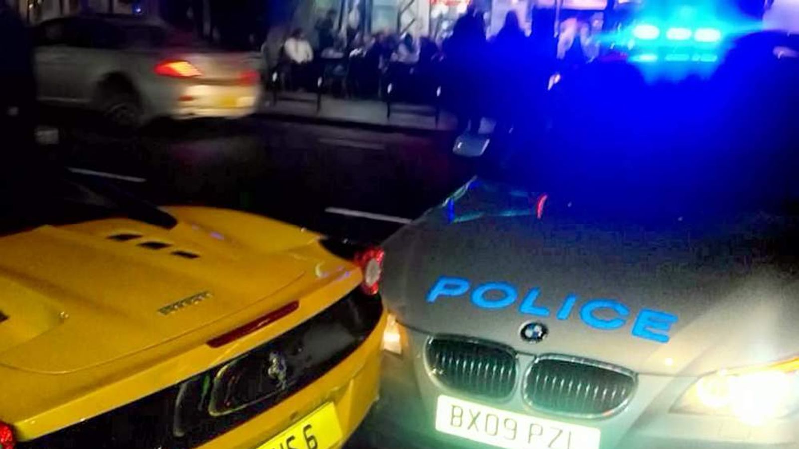 Ferrari Worth £200,000 In Cop Car Collision | UK News | Sky News
