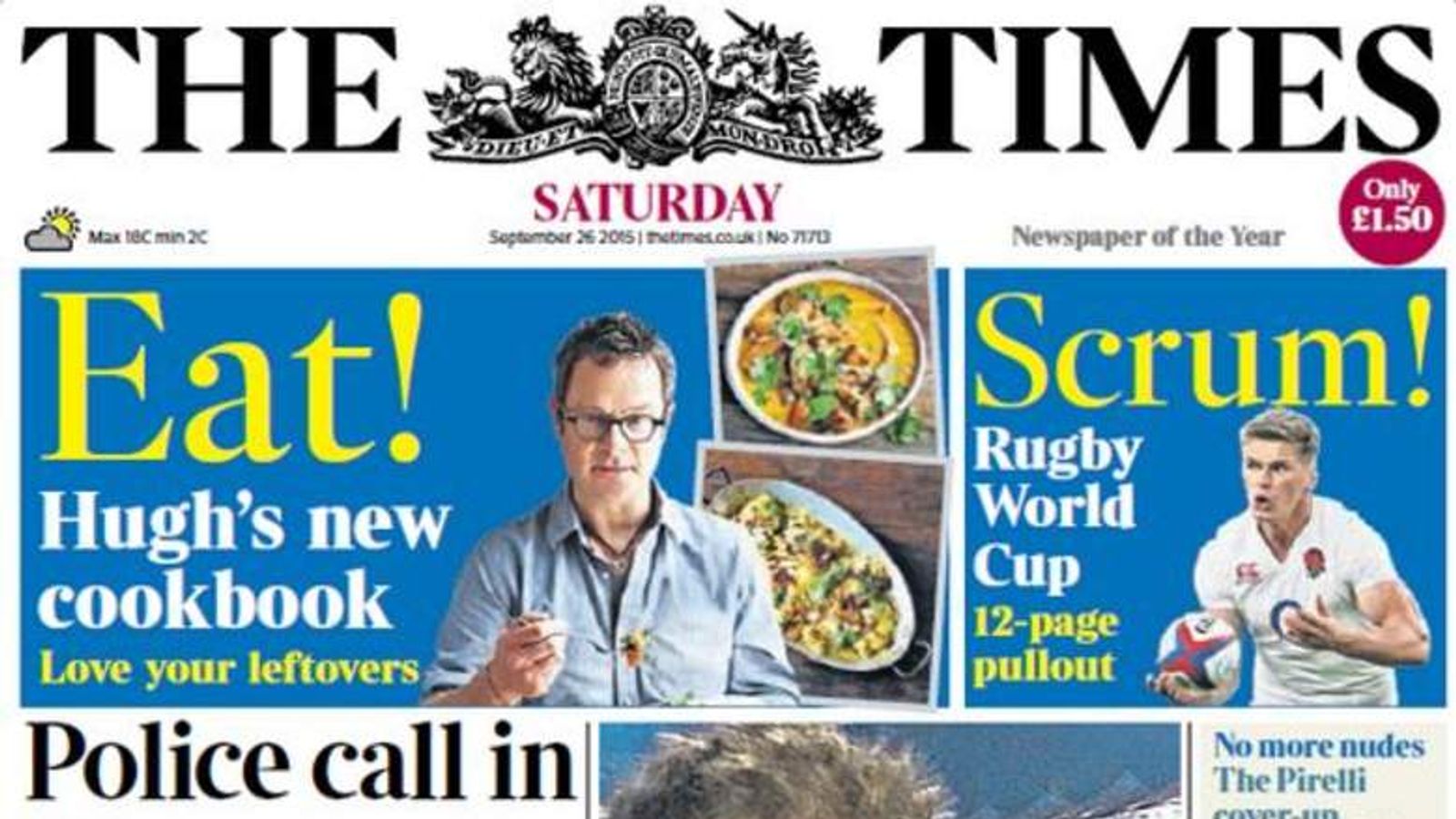 Saturday's Newspaper Front Pages | Scoop News | Sky News