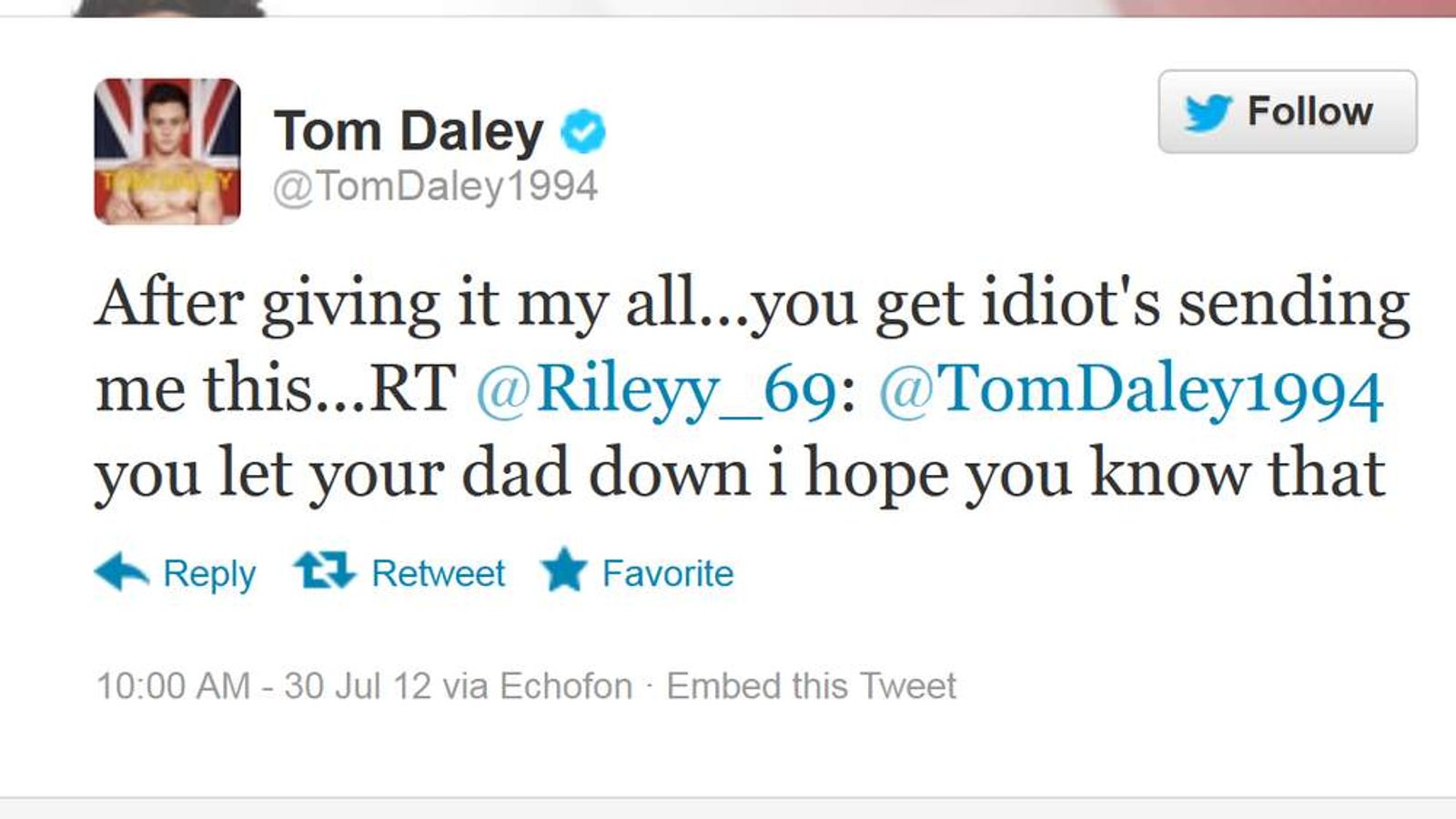 Teenager Held Over Daley Tweets Given Warning | UK News | Sky News