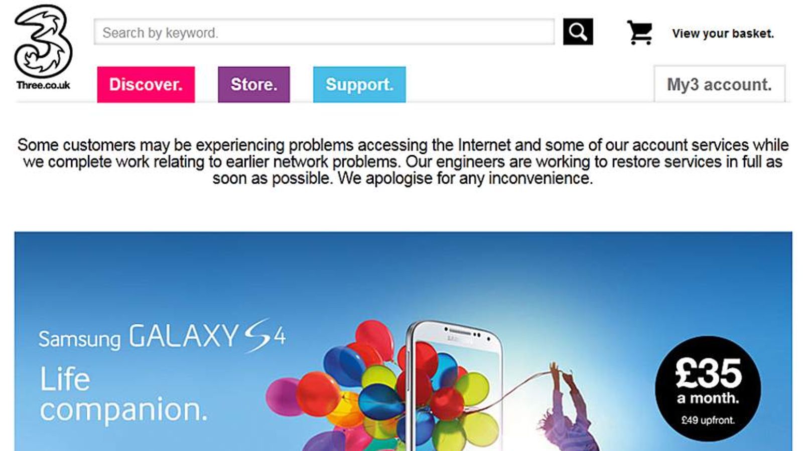 Ofcom Contacts Phone Firm 3 Over Data Outage | Money News | Sky News