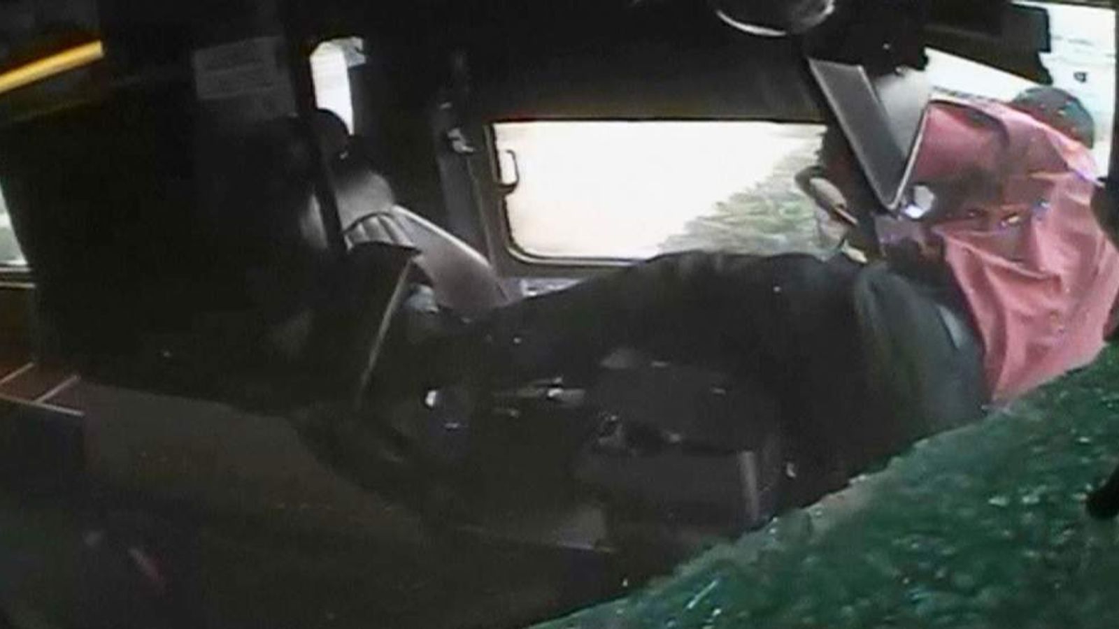 Crash Sends Bus Driver Flying Through Window | US News | Sky News