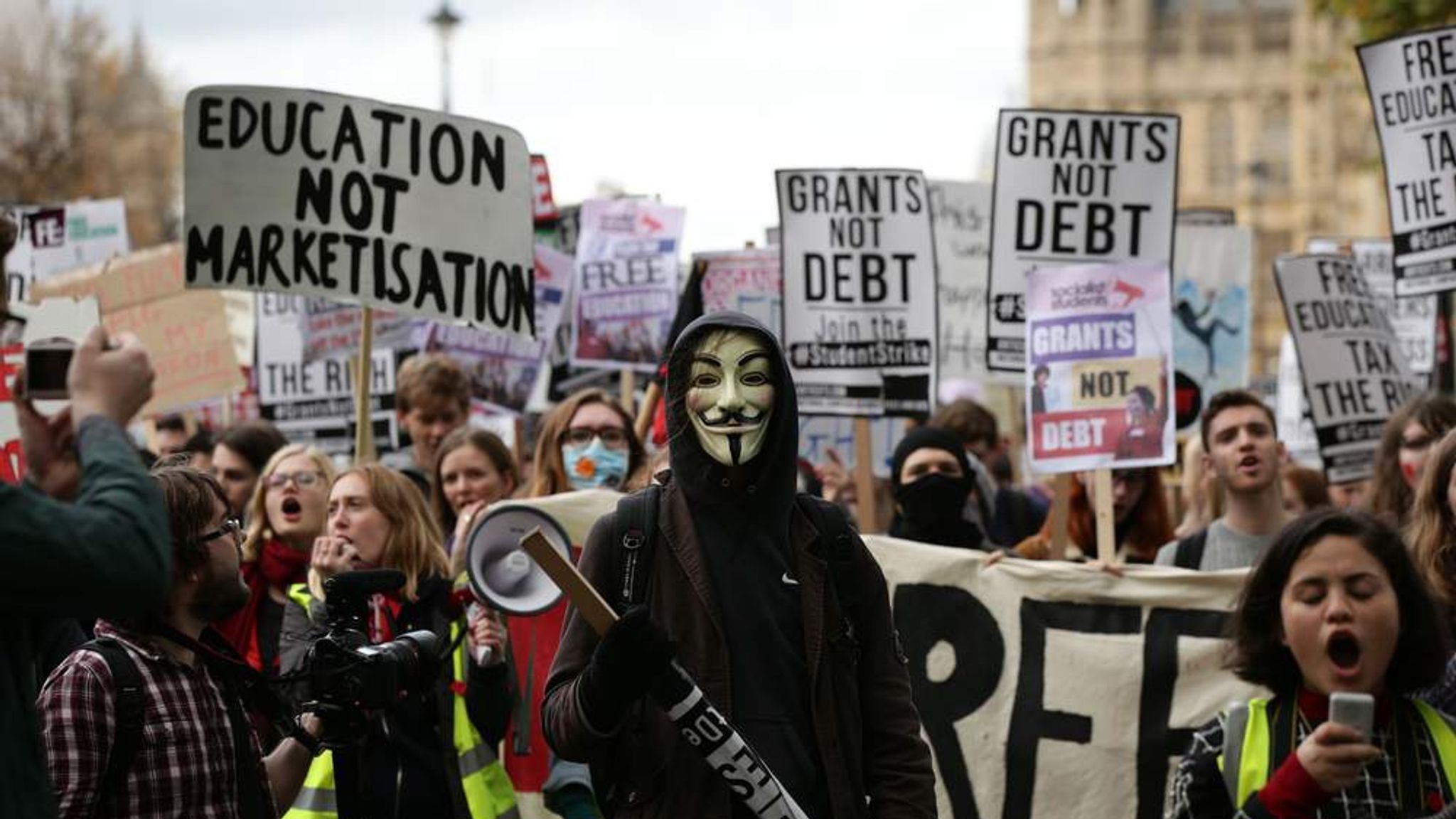 Thousands Protest Over Student Fees And Debt | Politics News | Sky News