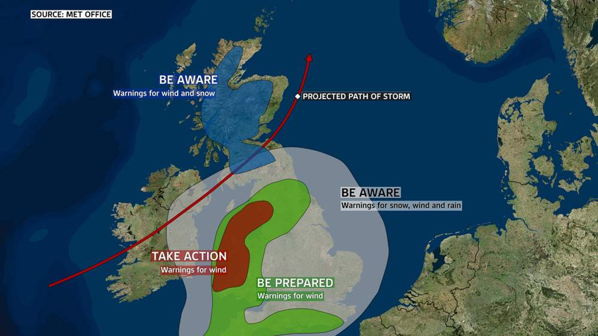 'Red Alert' As Storm Brings 100mph Winds | UK News | Sky News