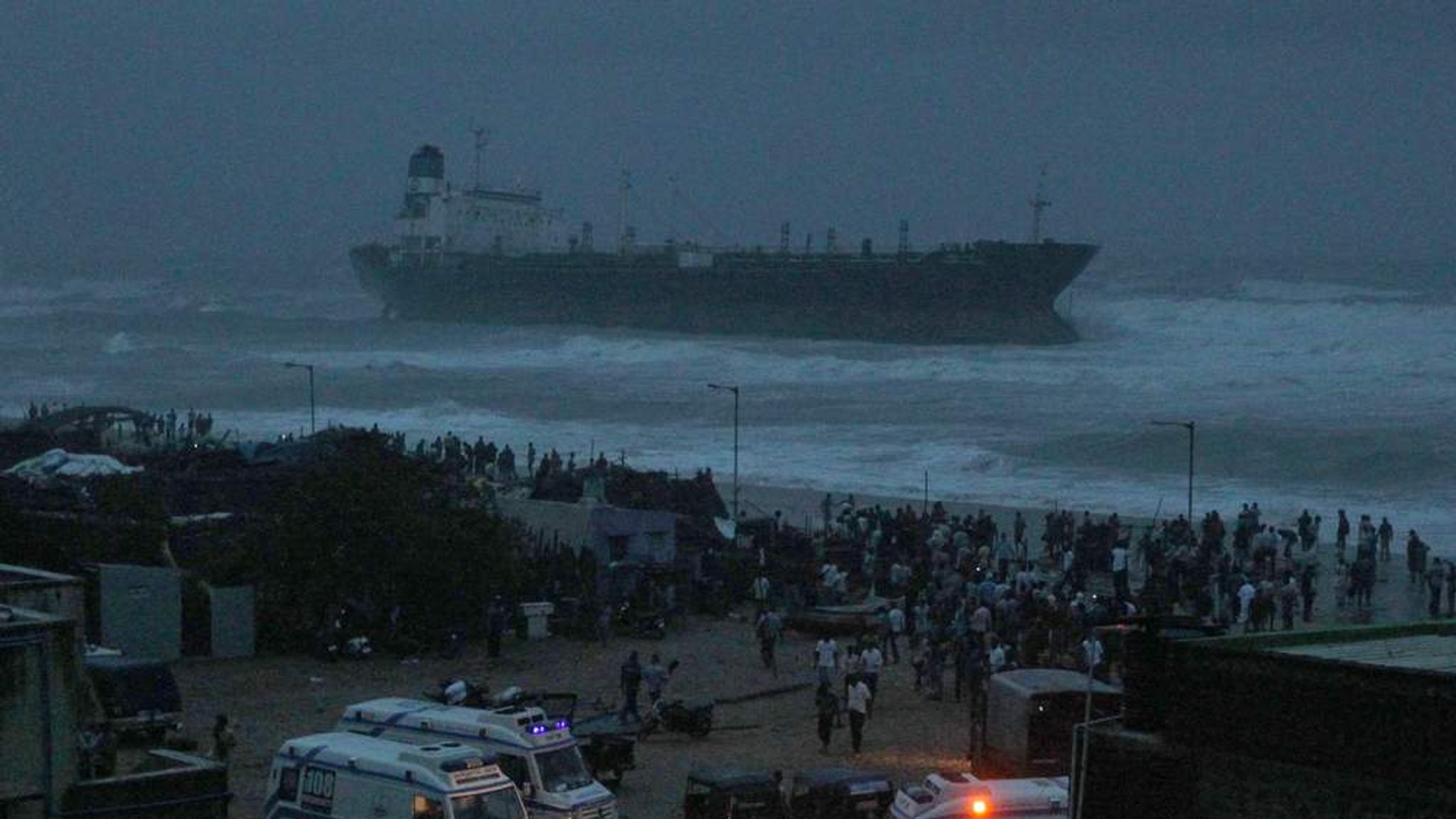 India: Six Ship's Crew Missing After Cyclone | World News | Sky News
