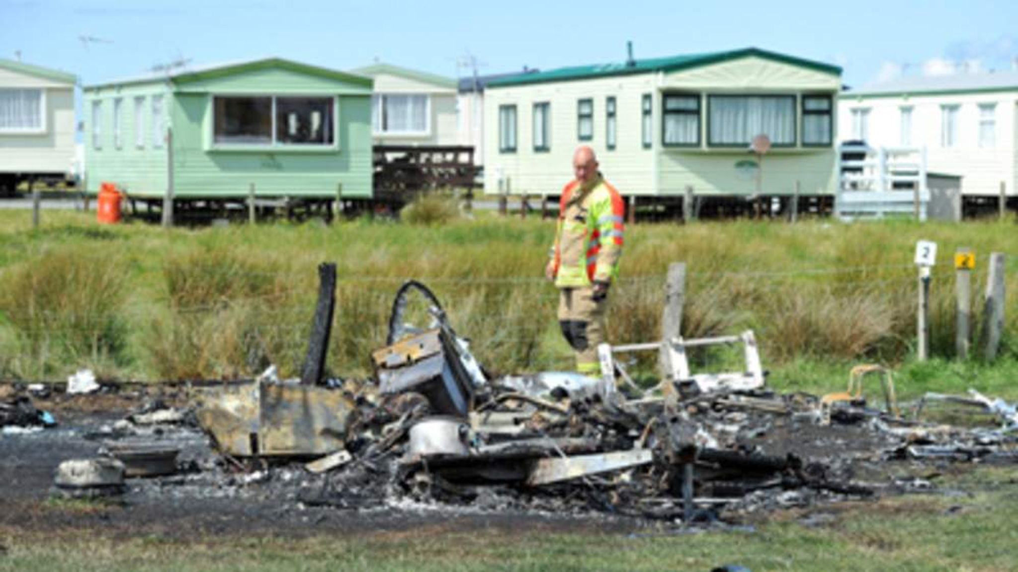 Father And Son Killed In Wales Caravan Fire | UK News | Sky News