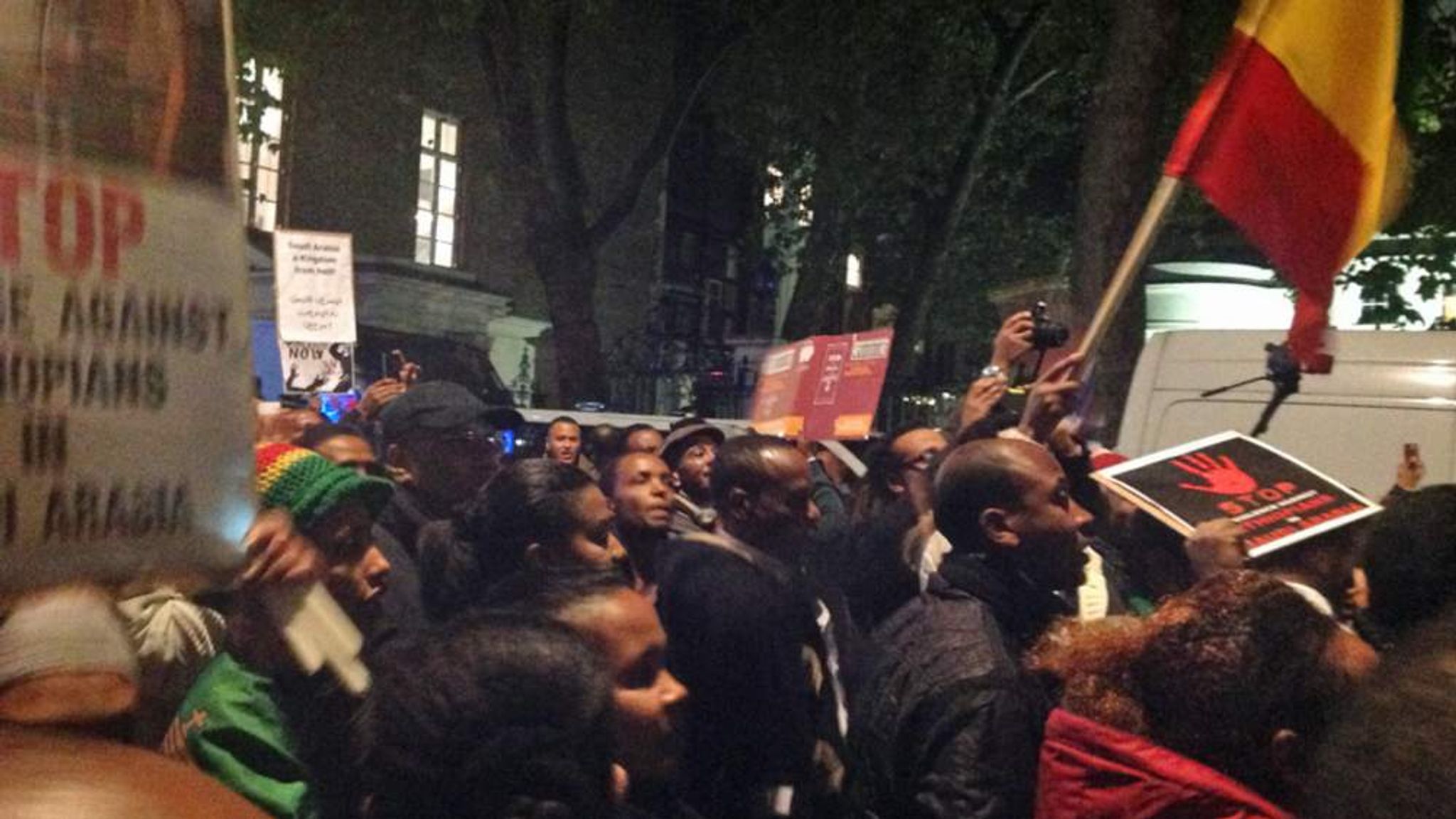 Migrant Worker Protest At UK Saudi Embassy | UK News | Sky News