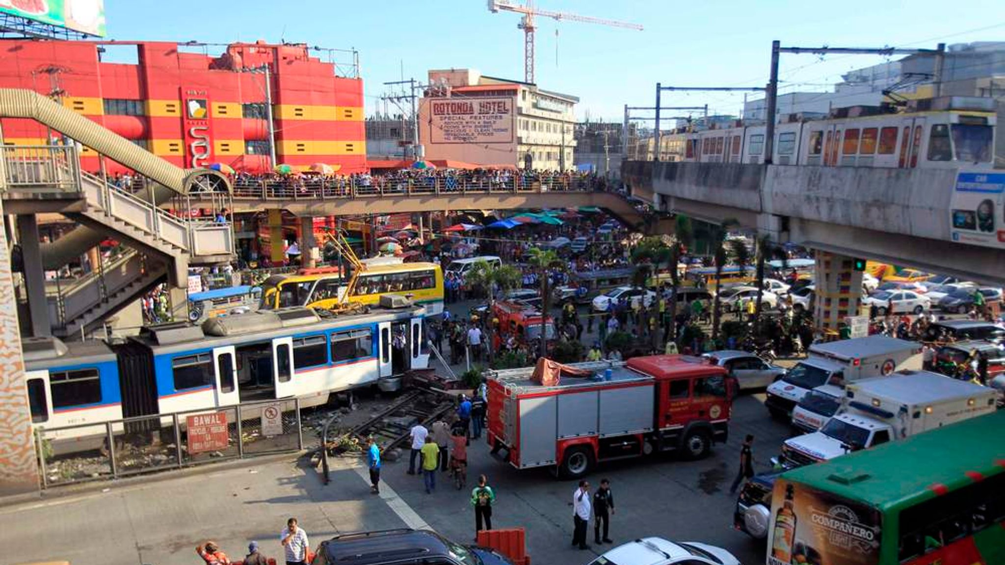Train Smashes Through Traffic Intersection | World News | Sky News