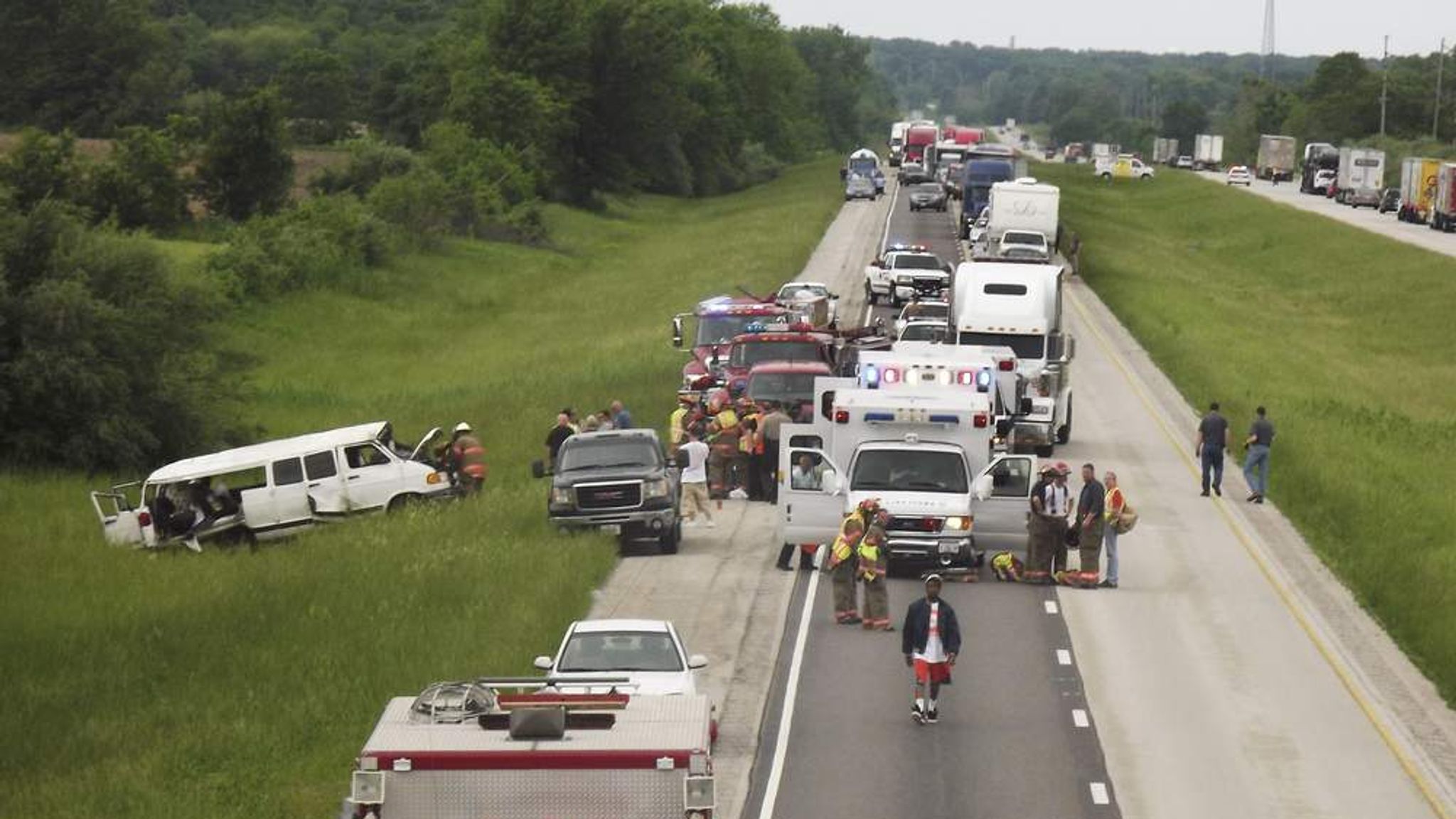 Church Minibus Flips Over Killing Five | US News | Sky News
