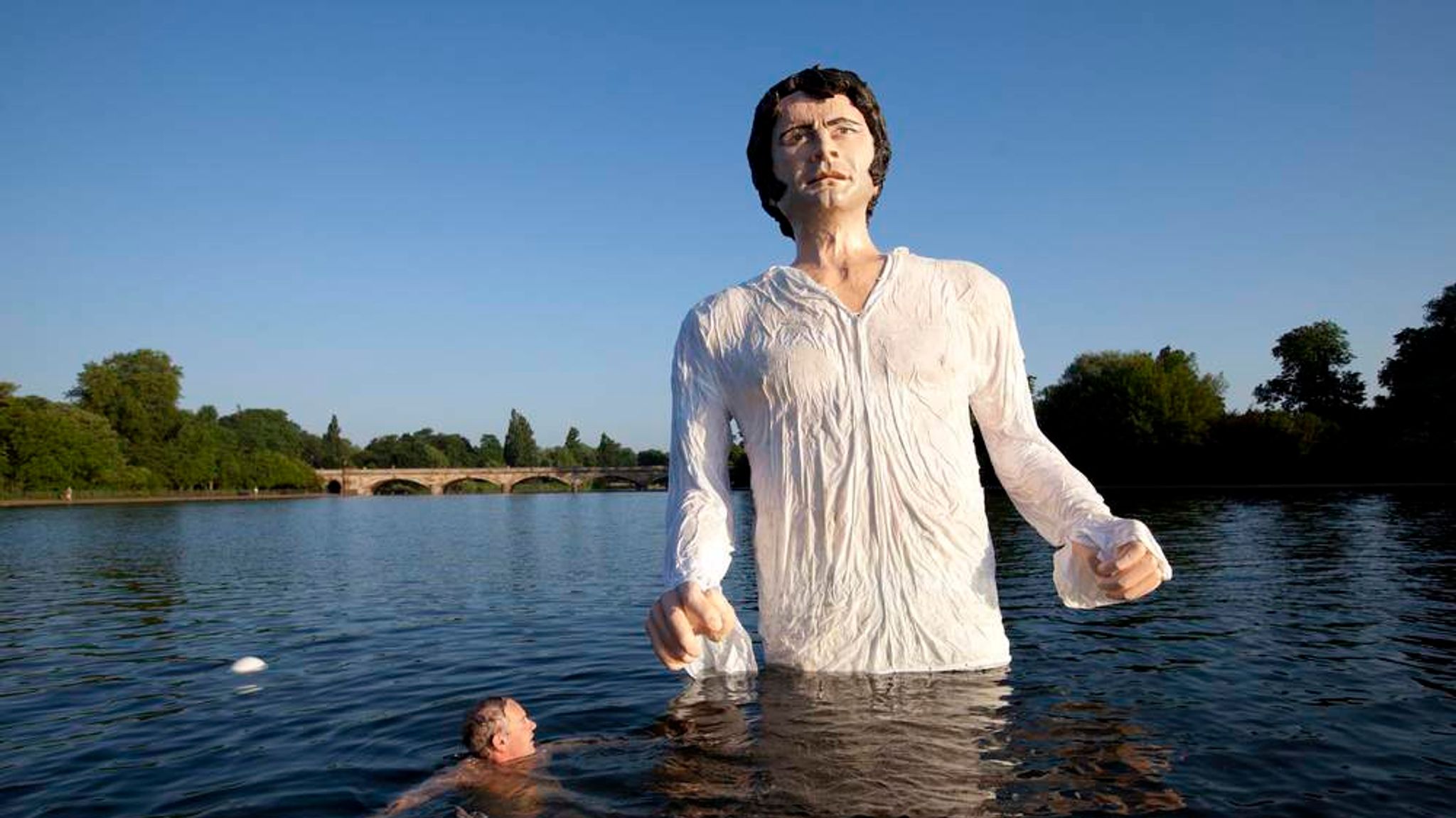 Giant Mr Darcy Sculpture Launches New Channel | Ents & Arts News | Sky News