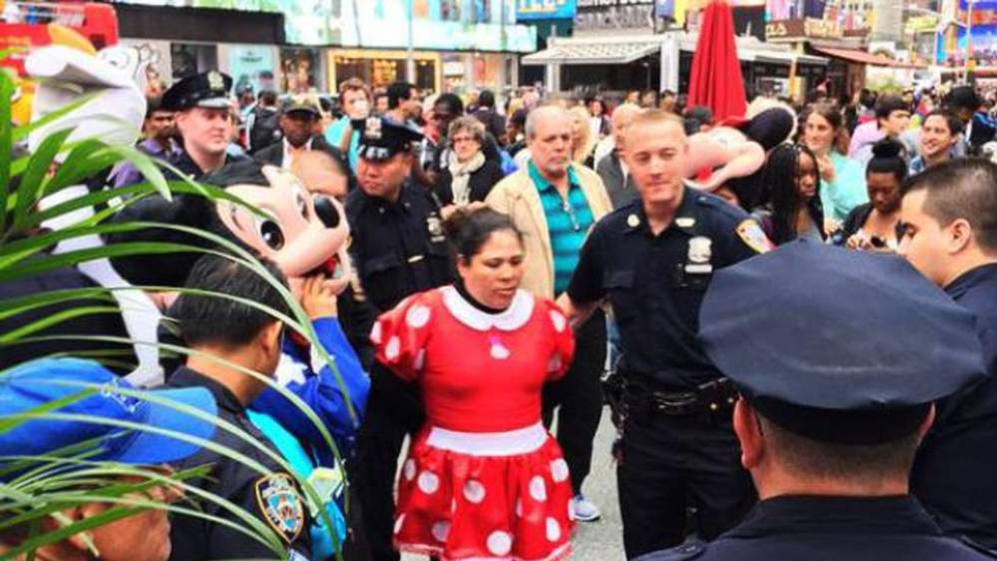 Hello Kitty, Minnie Mouse Brawl In Times Square | US News | Sky News