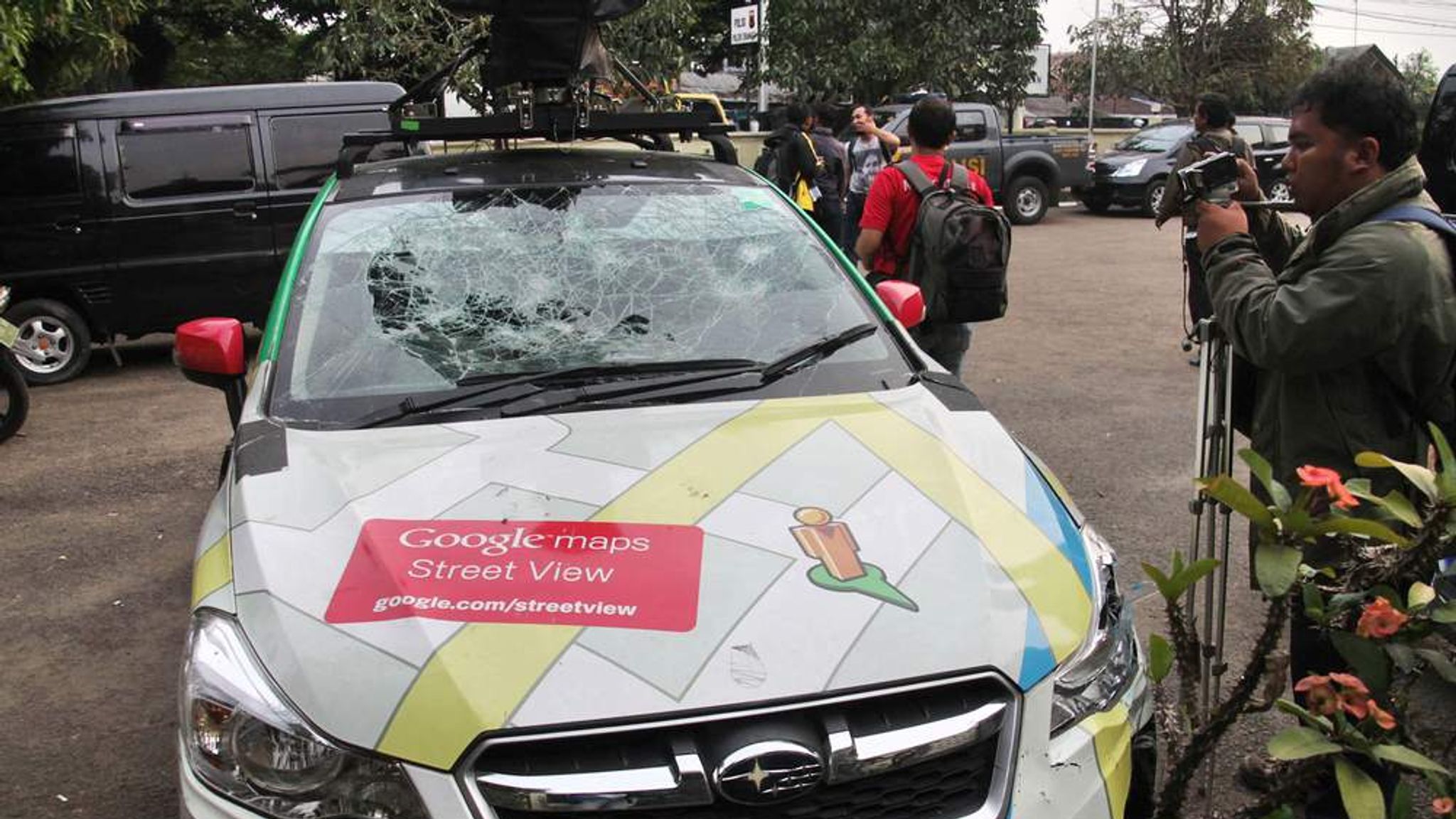 Google Street View Driver In 'Triple Smash' | World News | Sky News