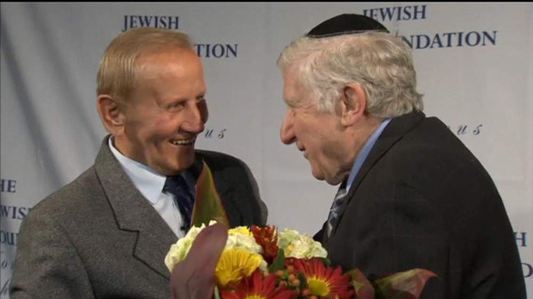 Holocaust Survivor's Emotional Reunion | US News | Sky News