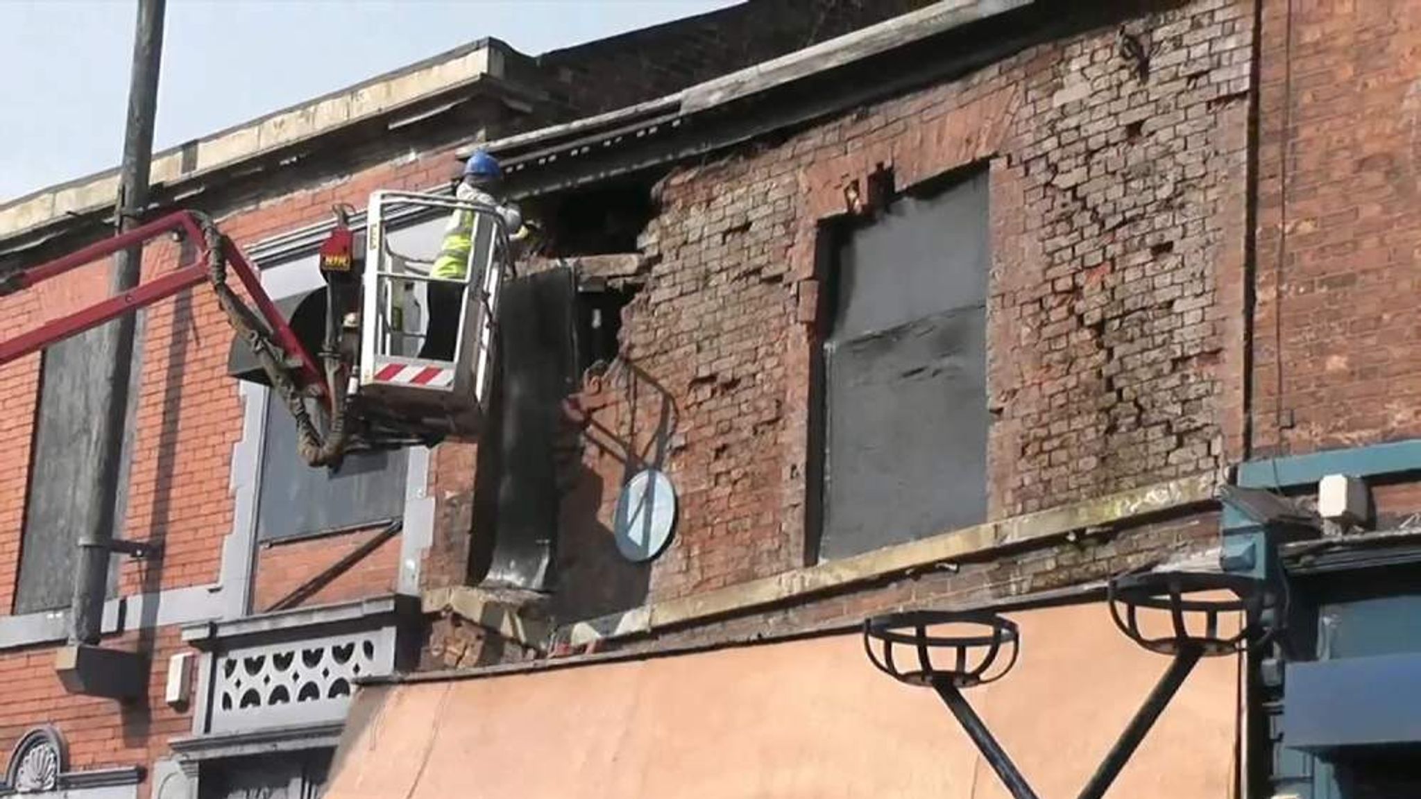 Video: Shock As Front Of Building Crumbles | UK News | Sky News