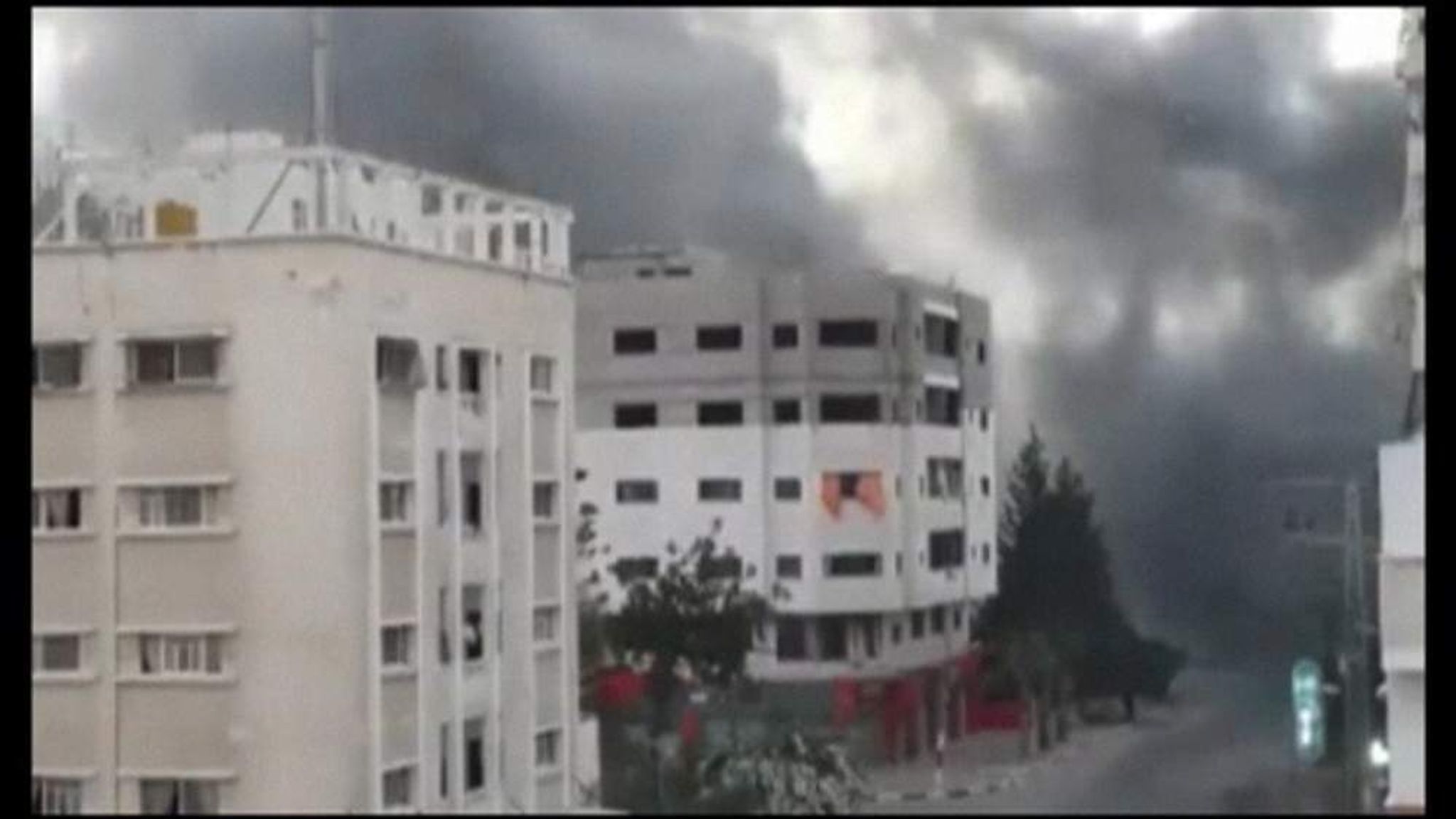 Video Shows Collapse Of 12-Storey Gaza Tower | World News | Sky News