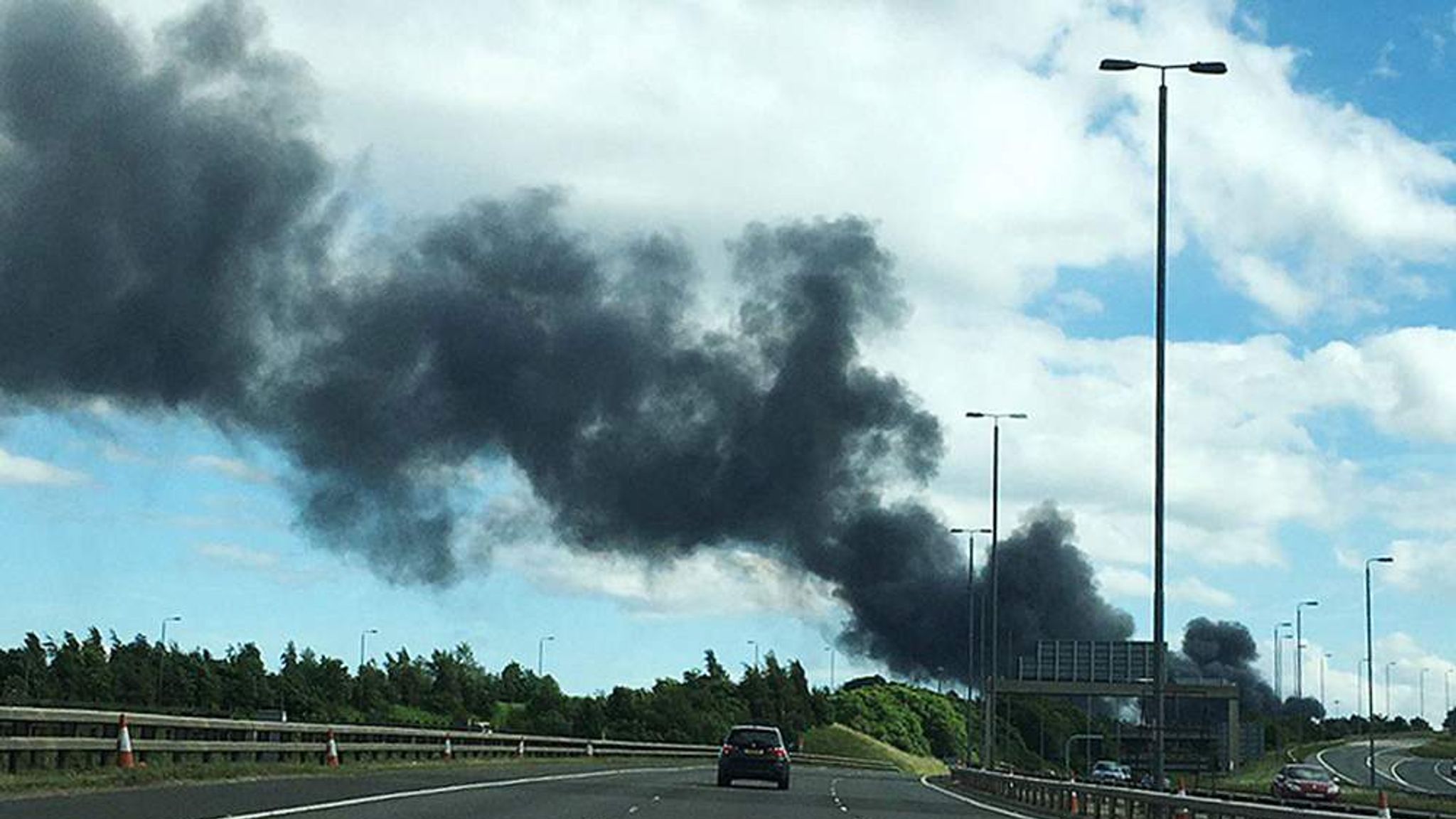 Huge Fire Rips Through Supermarket Bakery | UK News | Sky News