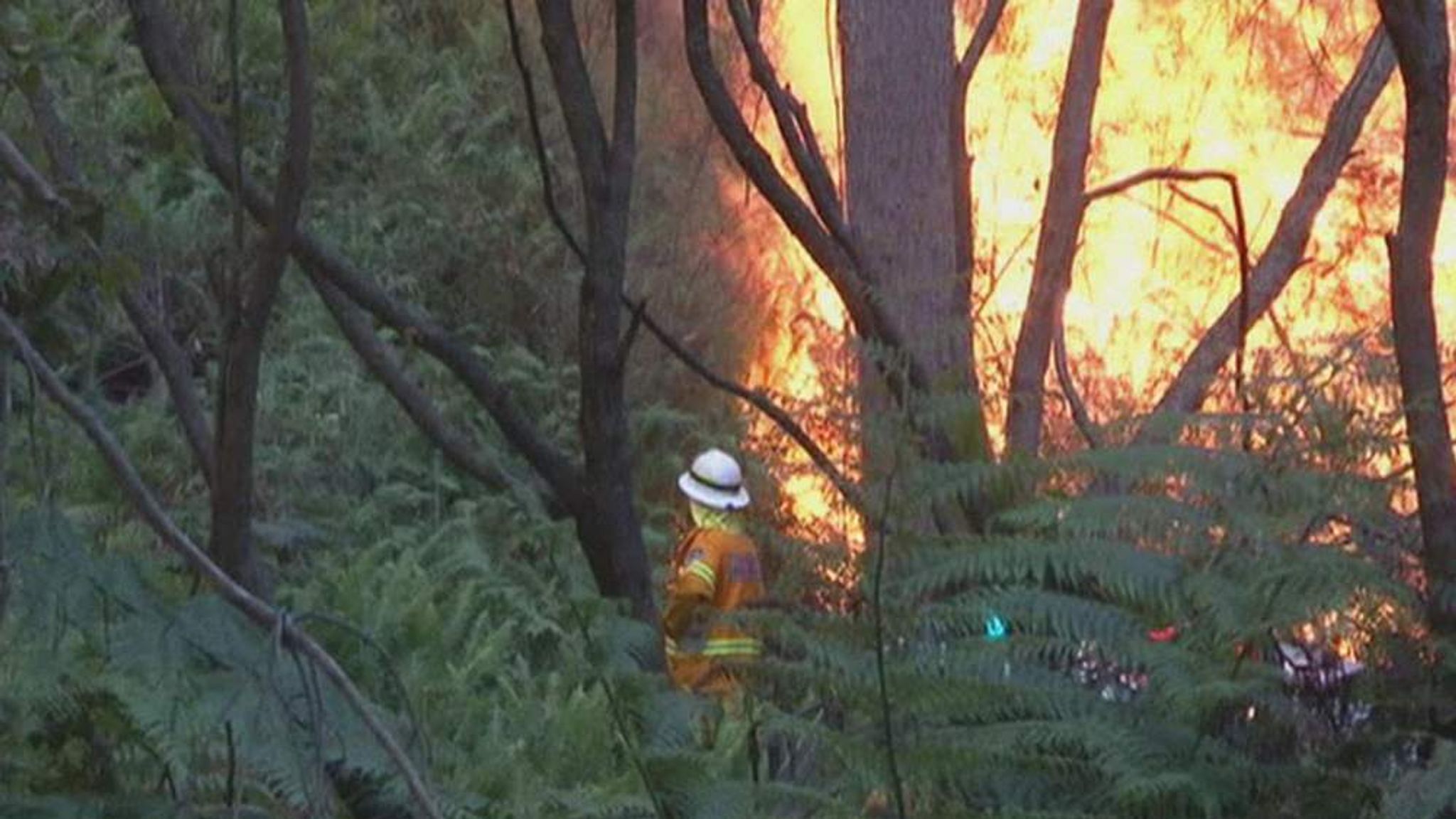 Bushfire Rages Towards Unexploded Bomb Site | World News | Sky News