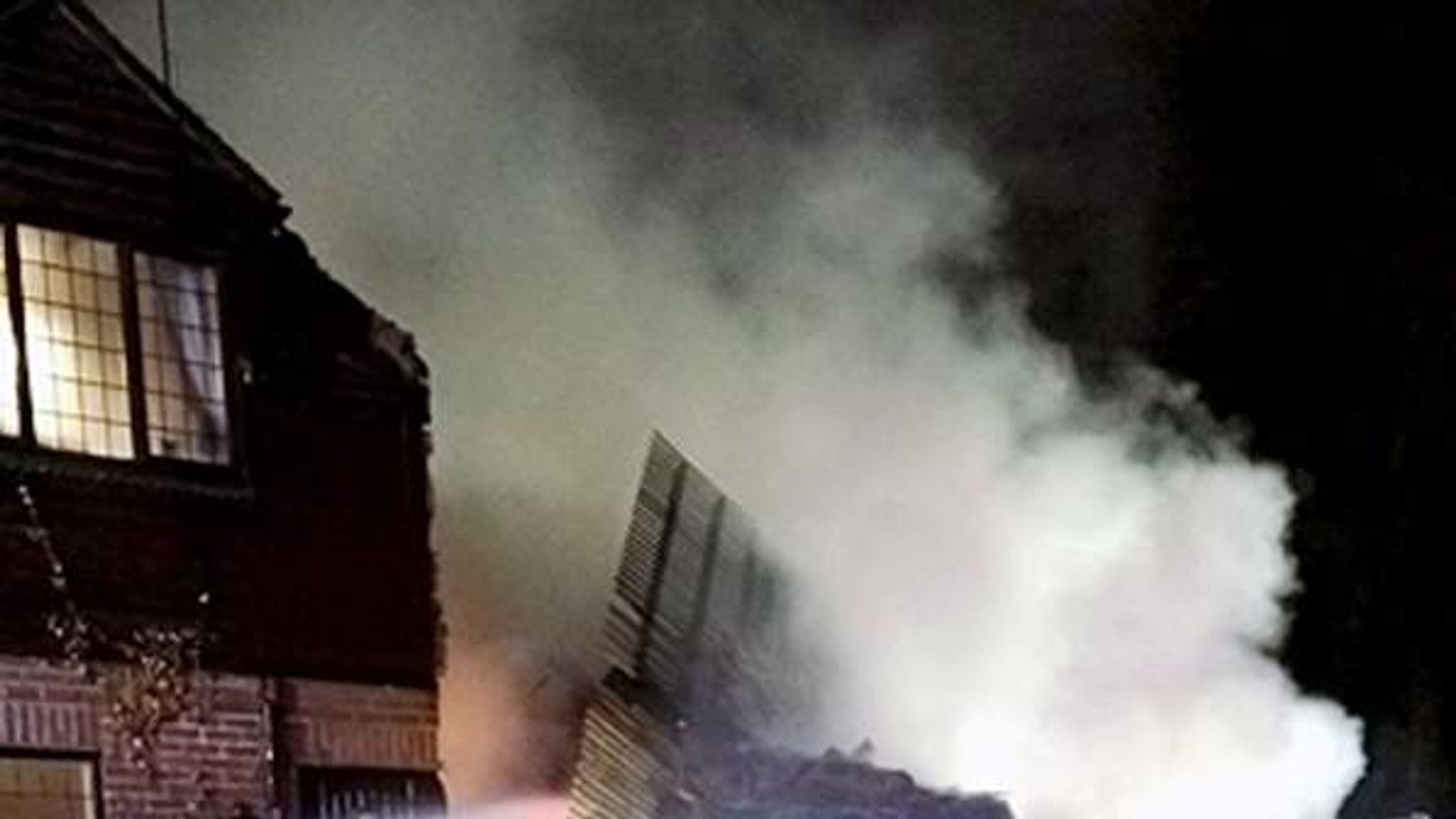 Suspected Gas Blast At House Leaves Two Injured | UK News | Sky News