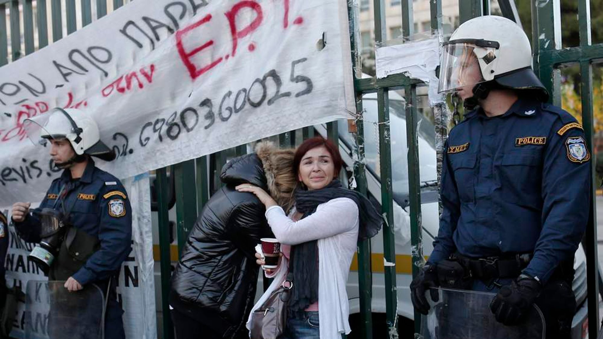 Greece: Riot Police In Broadcaster Raid | World News | Sky News