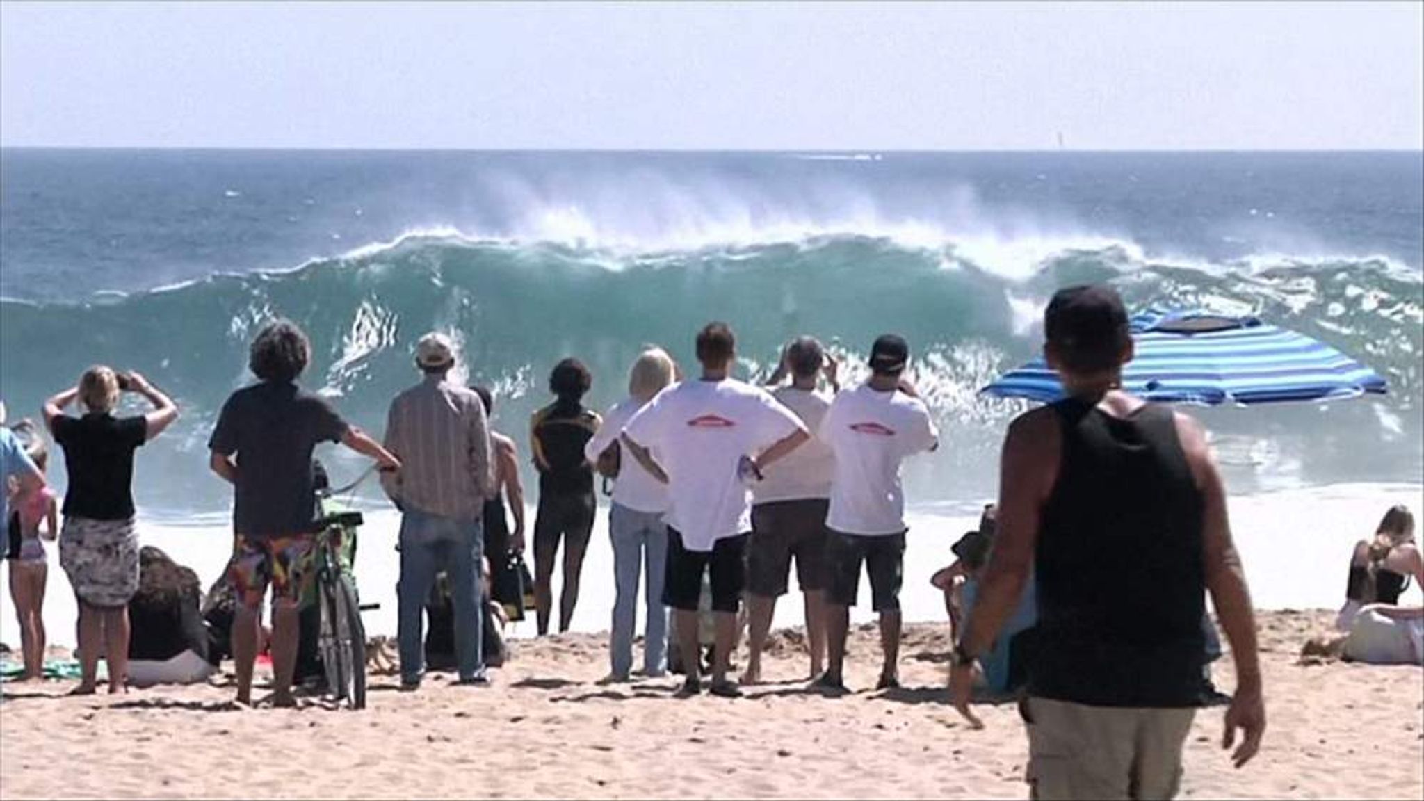 Californian Surfers Race To Hurricane Waves | World News | Sky News