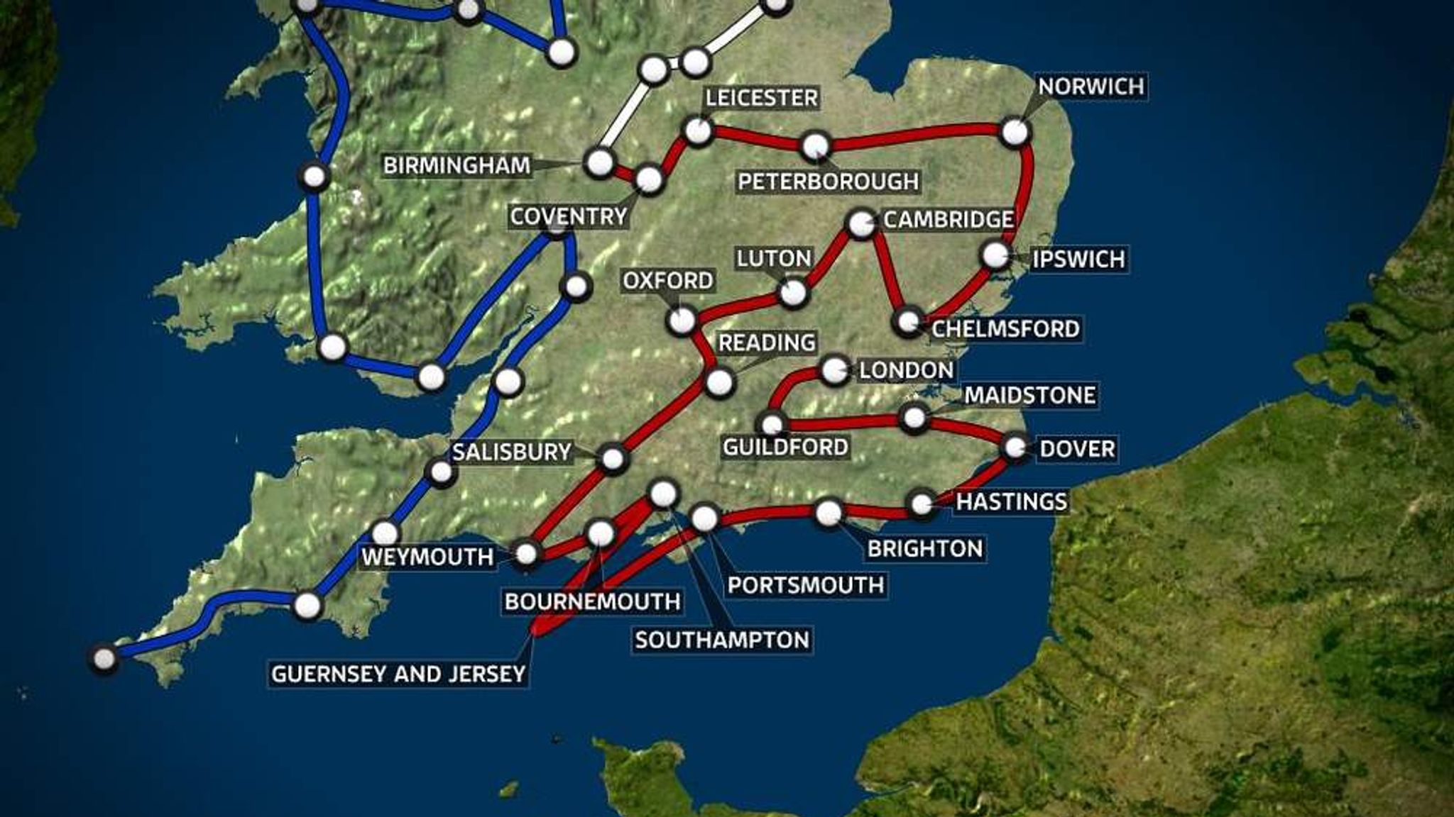 Olympic Torch Route Lashed By Heavy Rain | UK News | Sky News