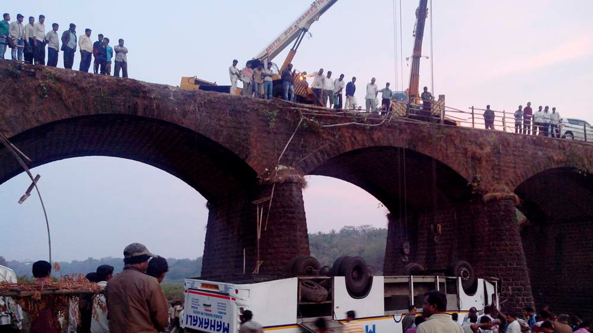 India: Bus Plunges Off Bridge Killing Dozens | World News | Sky News
