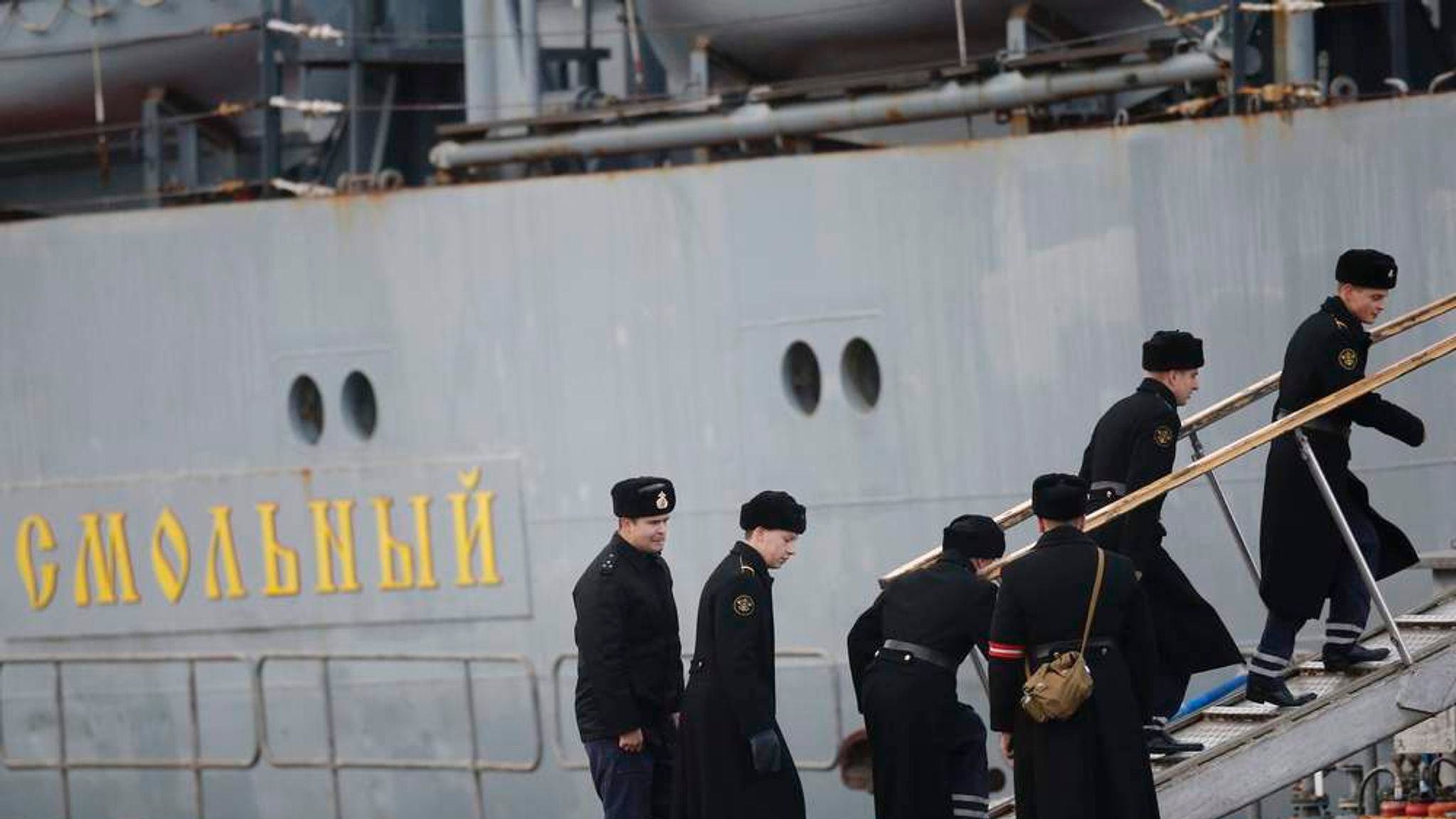 Russian Sailors At Sea Without New Warship | World News | Sky News