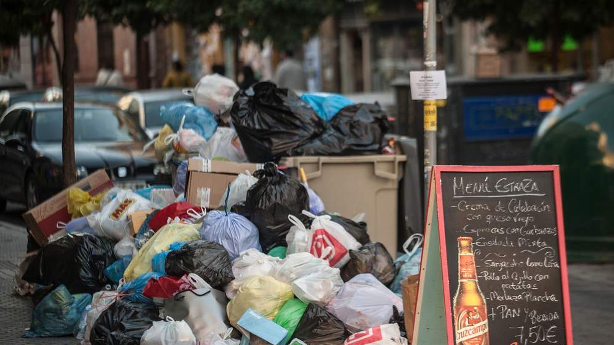 Spain: 6,000 Tonnes Of Rubbish On City Streets | World News | Sky News