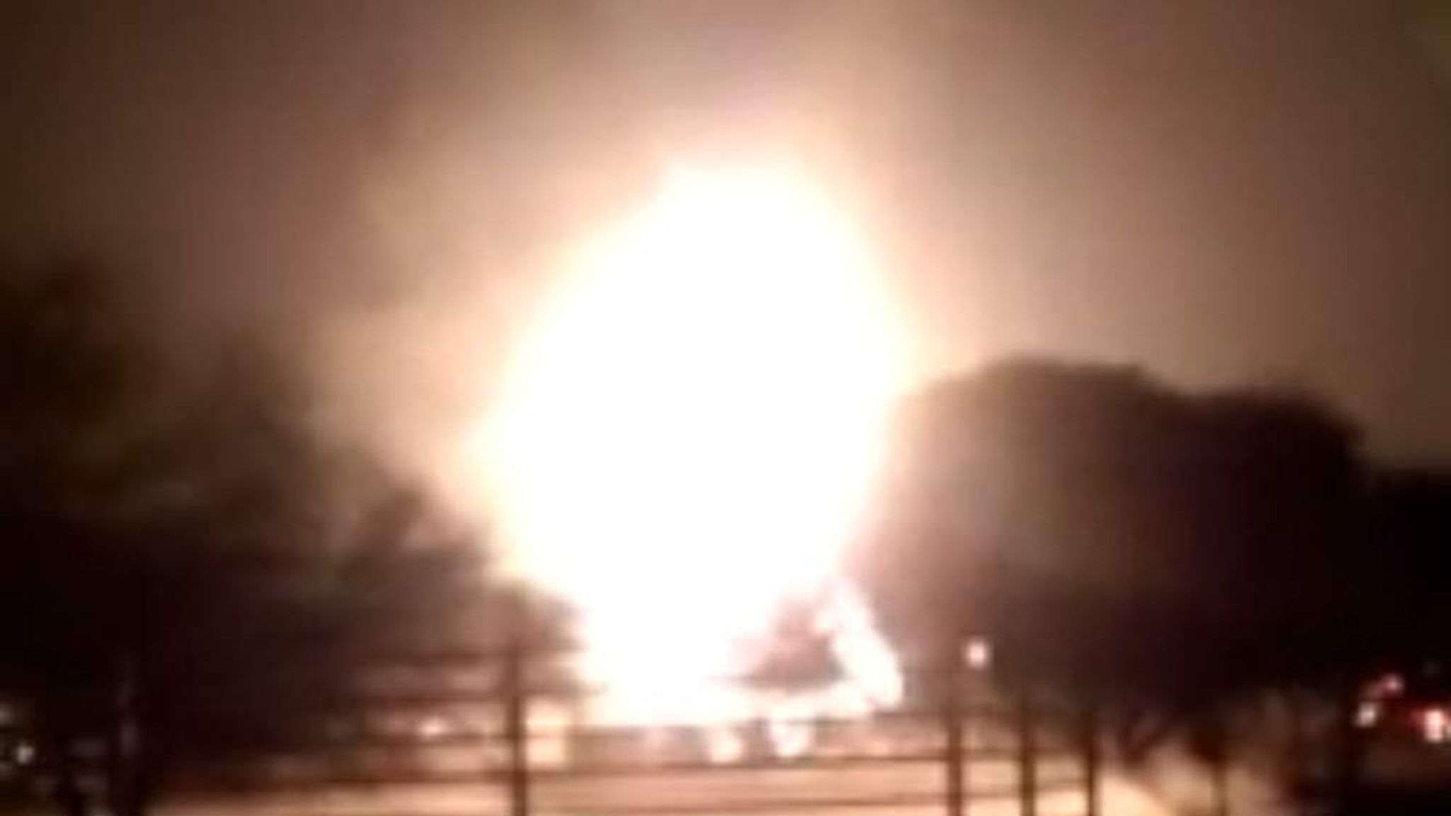 Explosion Triggers Fire At Texas Oil Pipeline | US News | Sky News