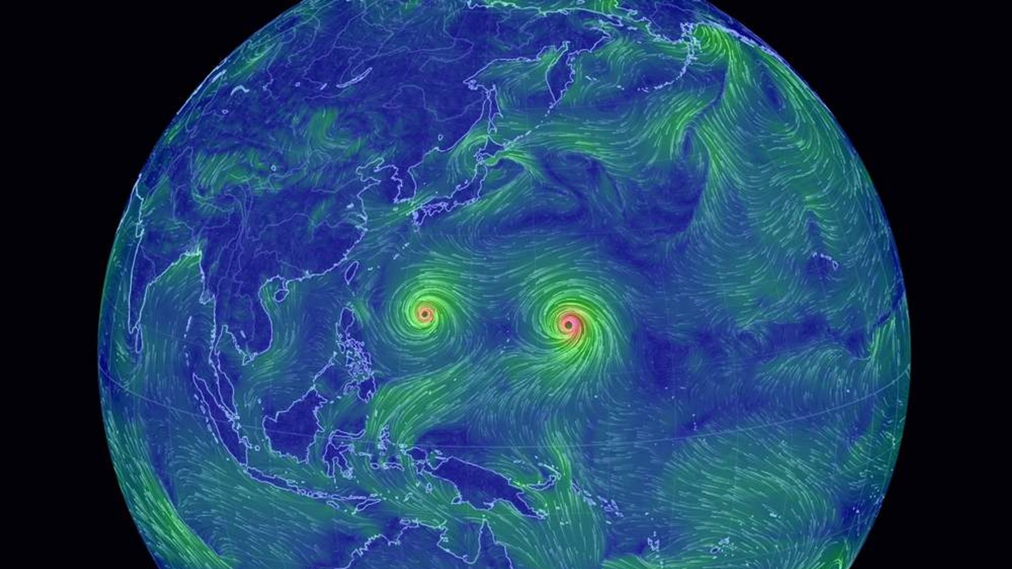Alert As Twin Typhoons Spin Towards Asia | World News | Sky News