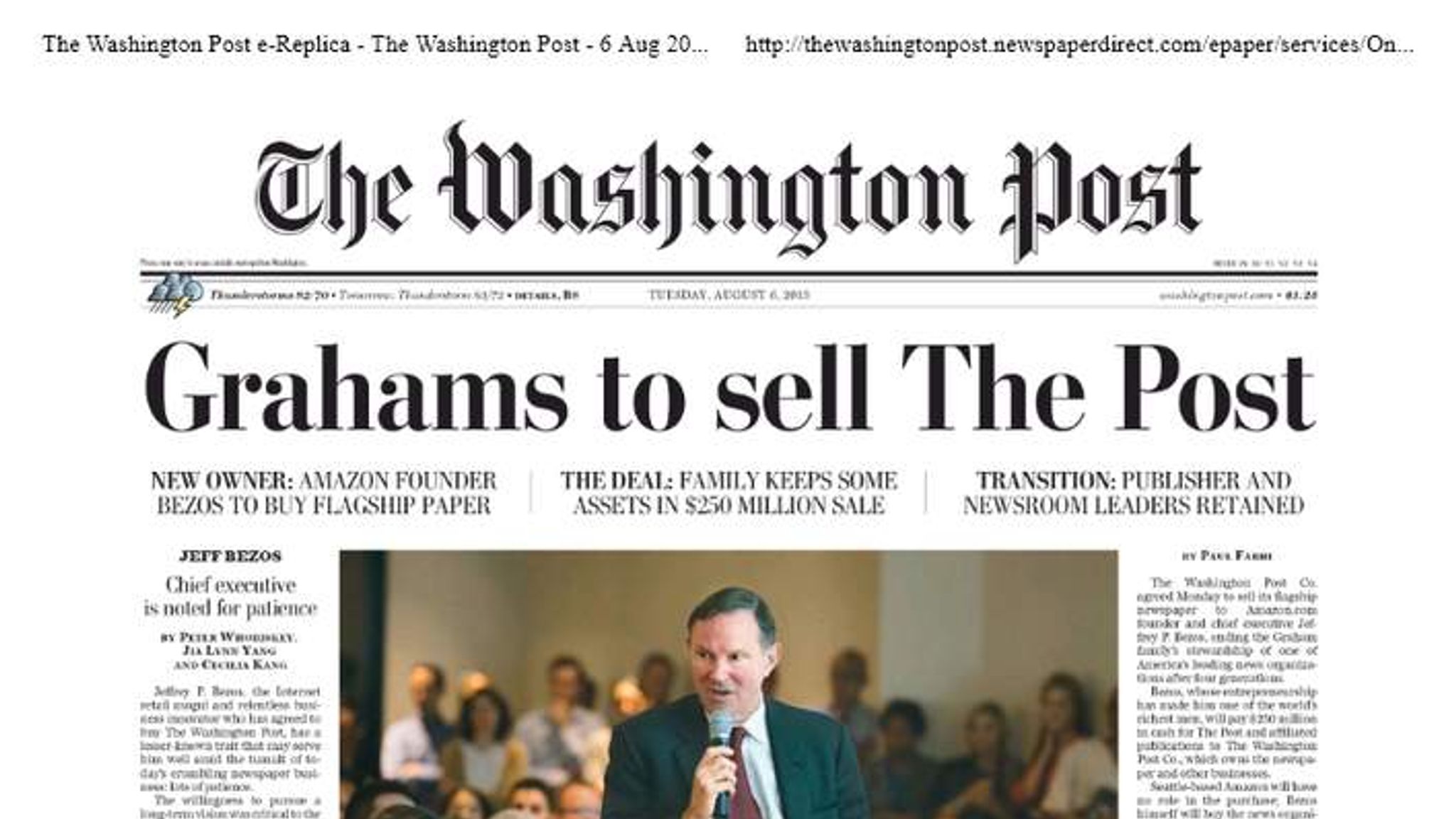 Amazon s Jeff Bezos Buys Washington Post Money News Sky News Amazon s Jeff Bezos Buys Washington Post Money News Sky News