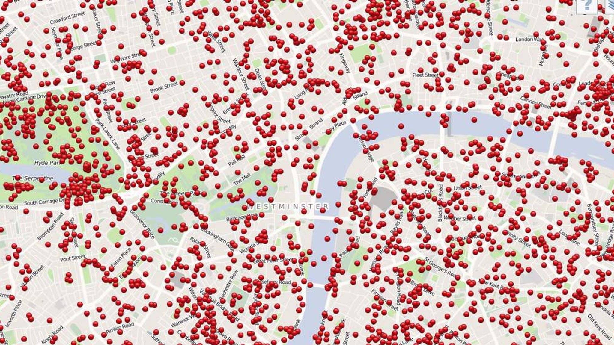 Map Charts Every WWII Bomb Strike in London | UK News | Sky News