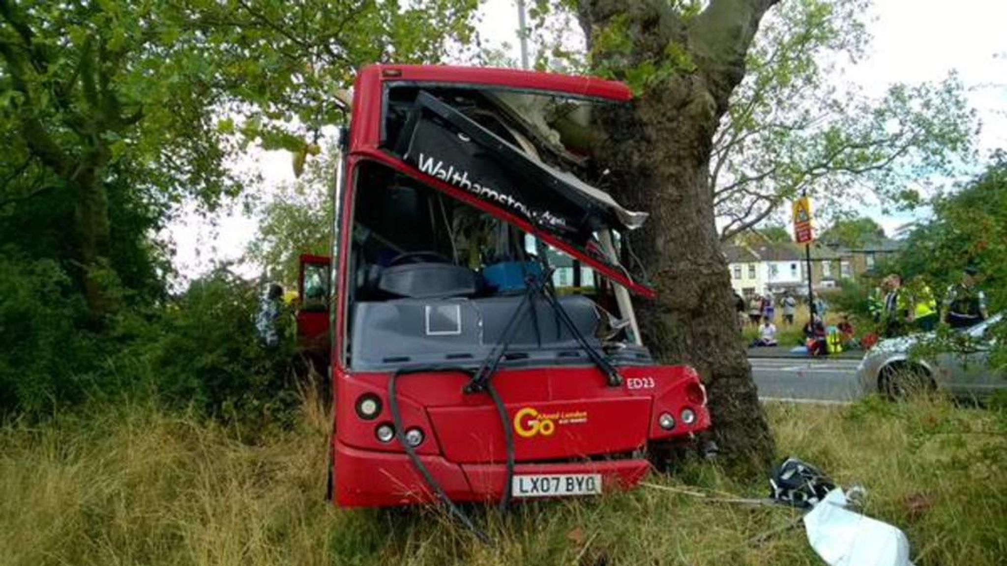 At Least 12 Hurt As London Bus Hits Tree | UK News | Sky News