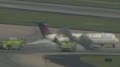 Terror As Plane Catches Fire On Runway | World News | Sky News