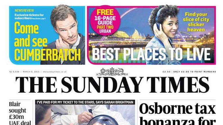 Sunday's National Newspaper Front Pages | UK News | Sky News