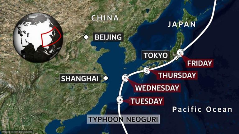 'Dangerous' Typhoon Races Towards Japan Islands | World News | Sky News