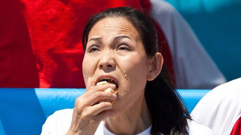 Eating Champ Downs 68 Hot Dogs In Contest | Scoop News | Sky News