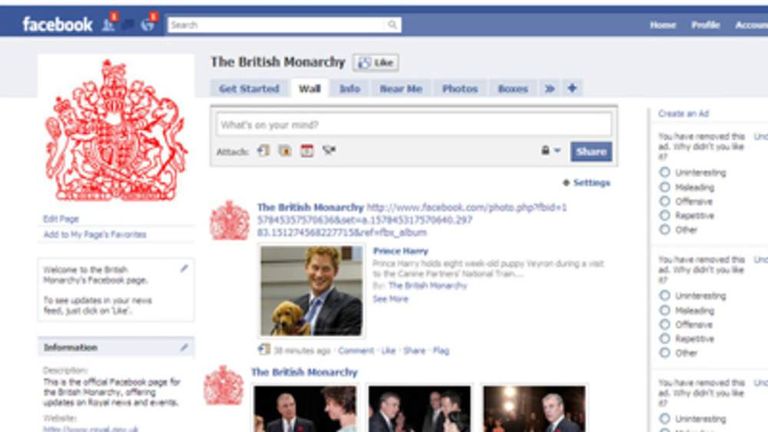 Queen's Royal Facebook Page Set For Launch | UK News | Sky News