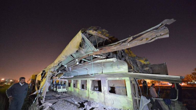 Egypt: Train Crash Leaves 19 Dead Near Cairo | World News | Sky News