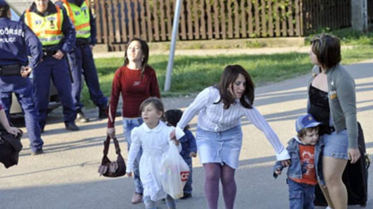 Hungarian Roma Flee From Far-Right Group | World News | Sky News Hungarian Roma Flee From Far-Right Group | World News | Sky News