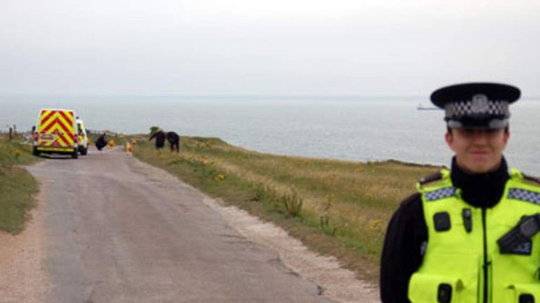 Cliff Plunge Car 'Going At Rate Of Knots' | UK News | Sky News