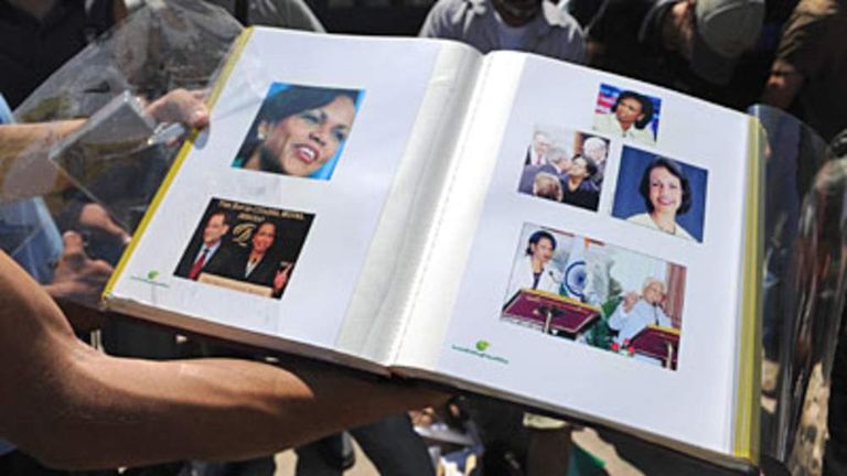 Gaddafi's 'Deeply Creepy' Condoleezza Photos | World News | Sky News