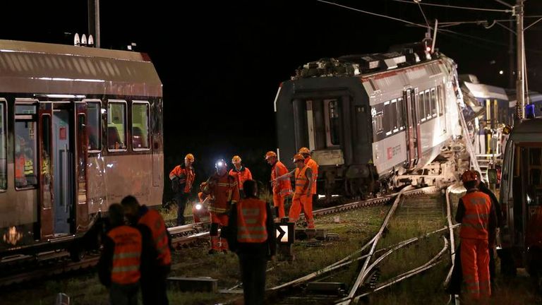 Swiss Train Crash: 35 Passengers Injured | World News | Sky News