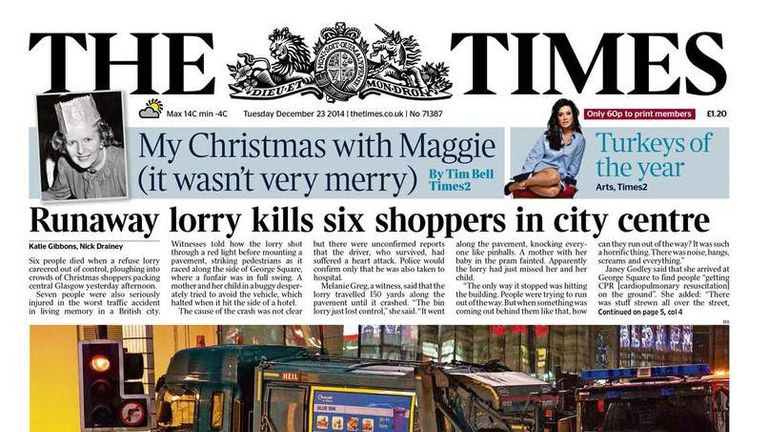 What's On The Front Of Tuesday's Papers | Scoop News | Sky News