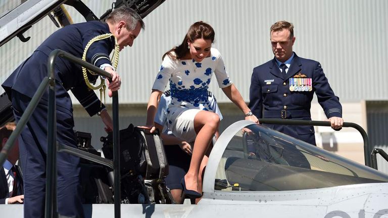 Kate And William: Duchess Tries Out Fighter Jet | UK News | Sky News