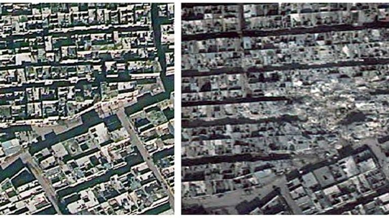 Syria Satellite Images Show Aleppo Bomb Damage | World News | Sky News
