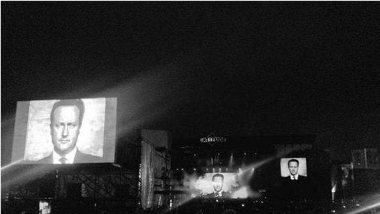 'Demon-Eyed' Cameron Looms Over Latitude | UK News | Sky News